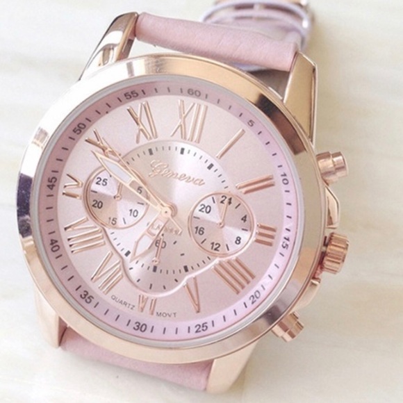 Geneva | Accessories | Newroman Numerals Geneva Pink Watch | Poshmark